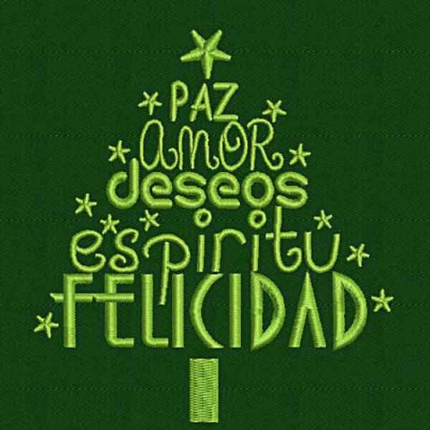 Diseño Bordado de Árbol de Navidad con Letras | ArteDibujado